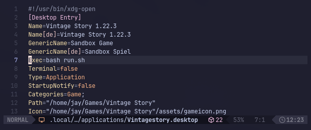 Vintagestory.dekstop Shortcut does not launch game (Arch Linux ...